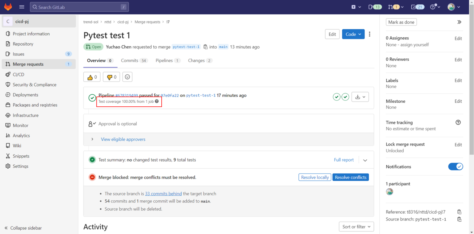 GitLabでpythonのテストレポートとカバレッジの可視化 – 株式会社トレンドソリューションズ | Trend-sol | GitLab | コンサルティング